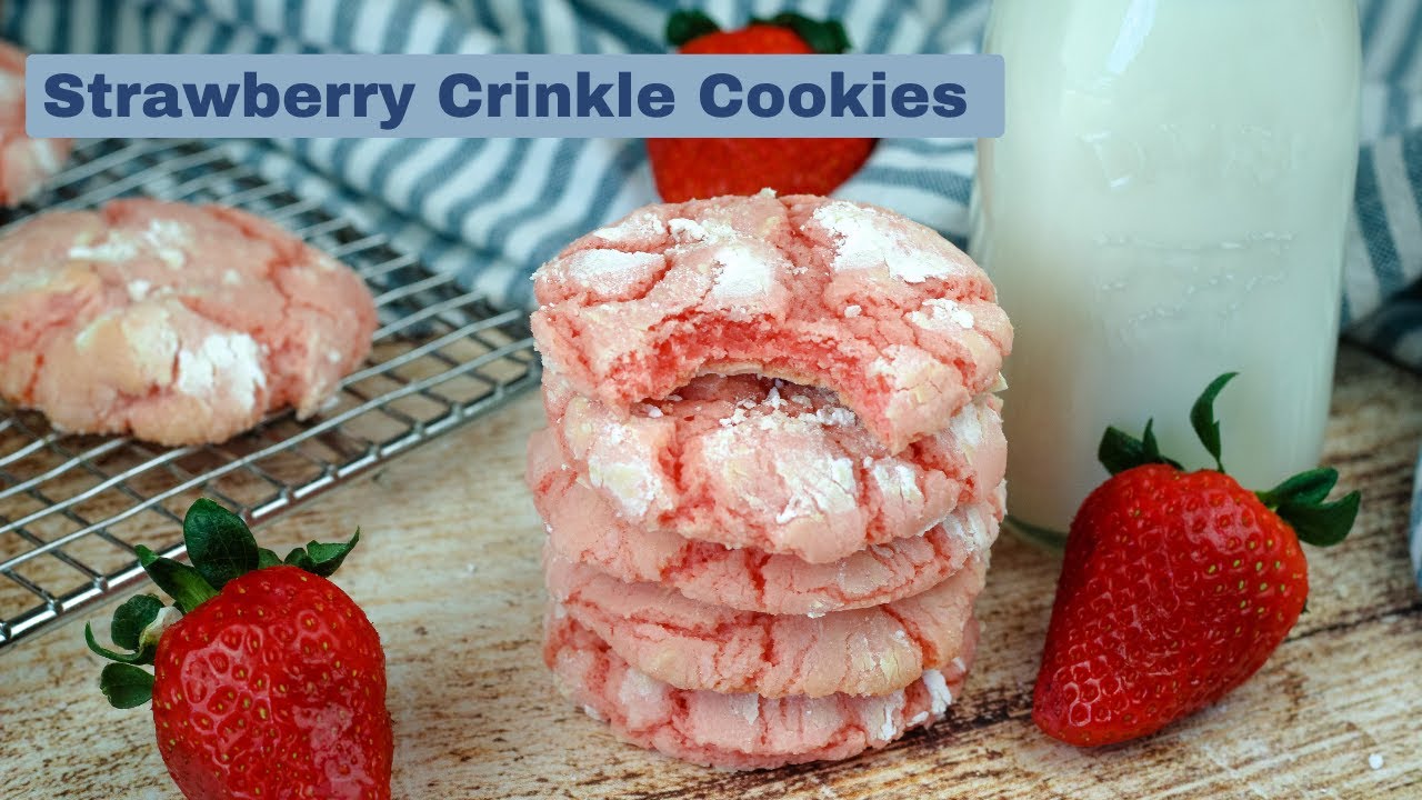 Strawberry Crinkle Cookies - YouTube