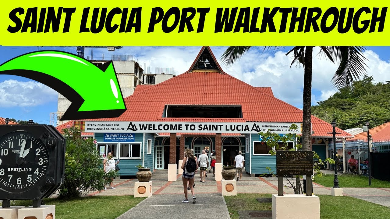 Full Walkthrough of Saint Lucia Port | Restaurants | Bars | Shops - YouTube