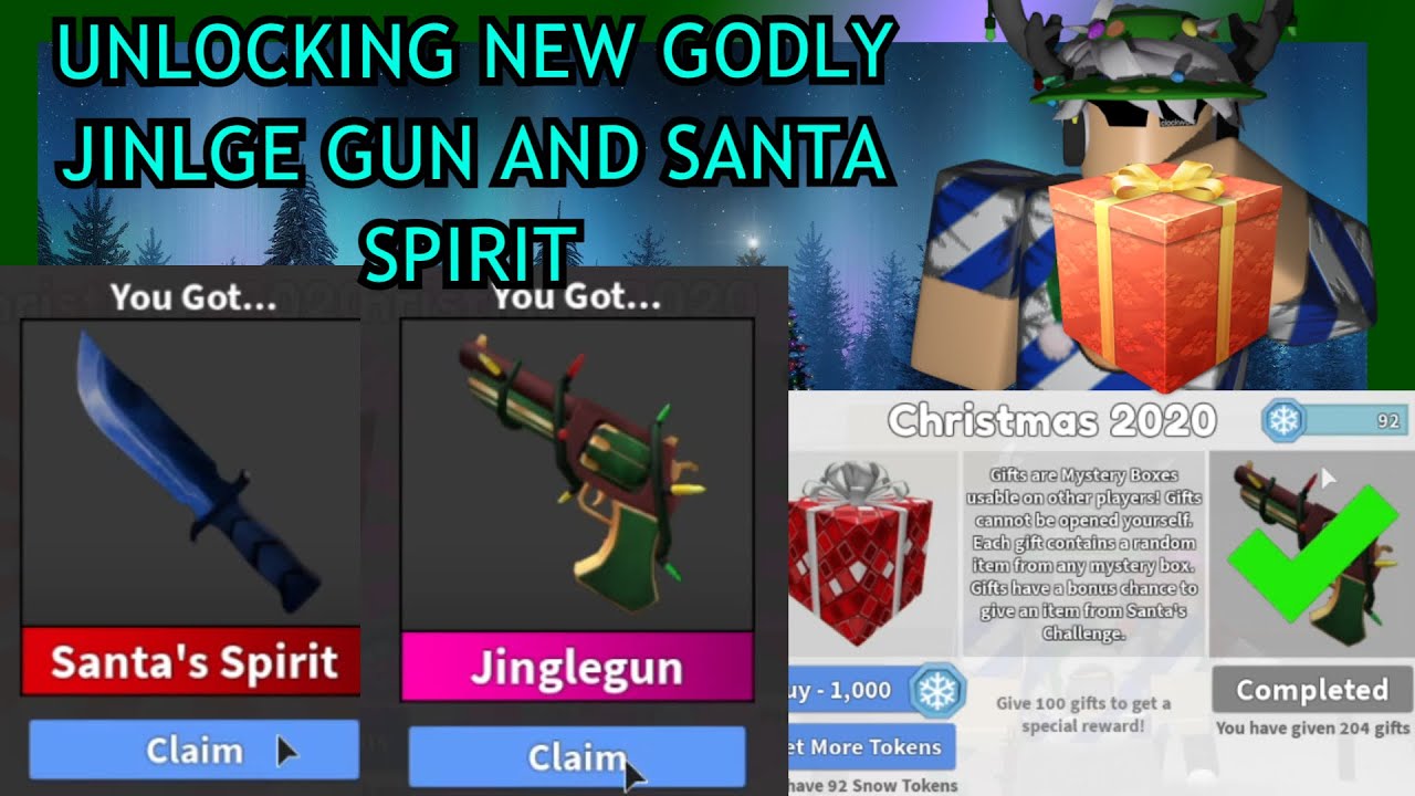 Claiming the Jingle Gun Godly & Santa Spirit Knife in Murder Mystery 2 ...