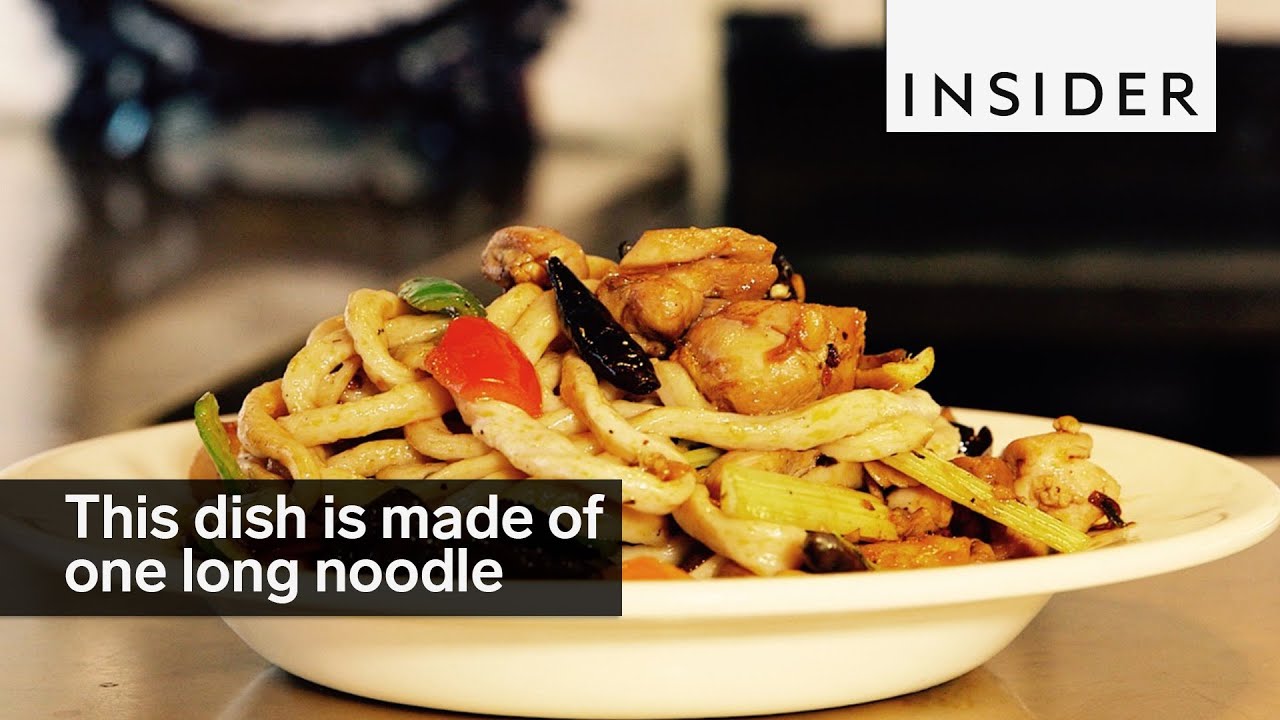 This noodle dish is made of one long noodle - YouTube