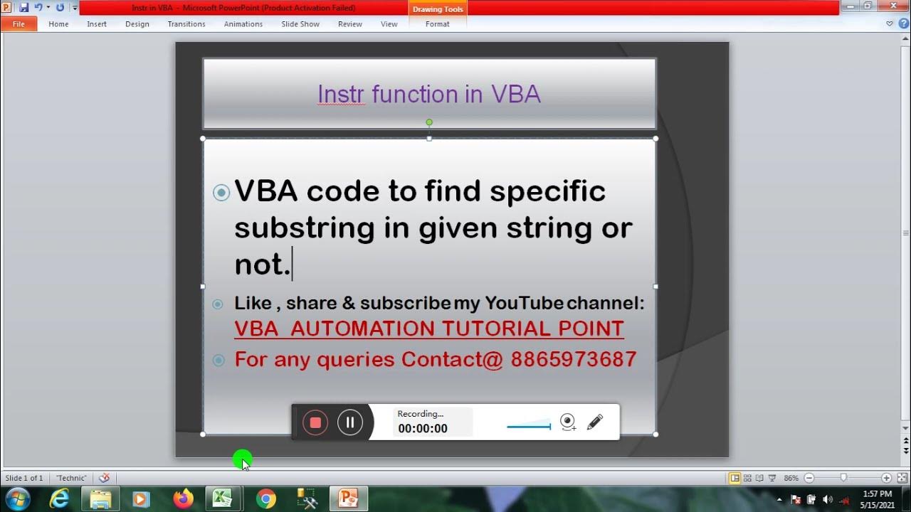 VBA code to find substring (text, numbers etc) in the string in Excel. - YouTube