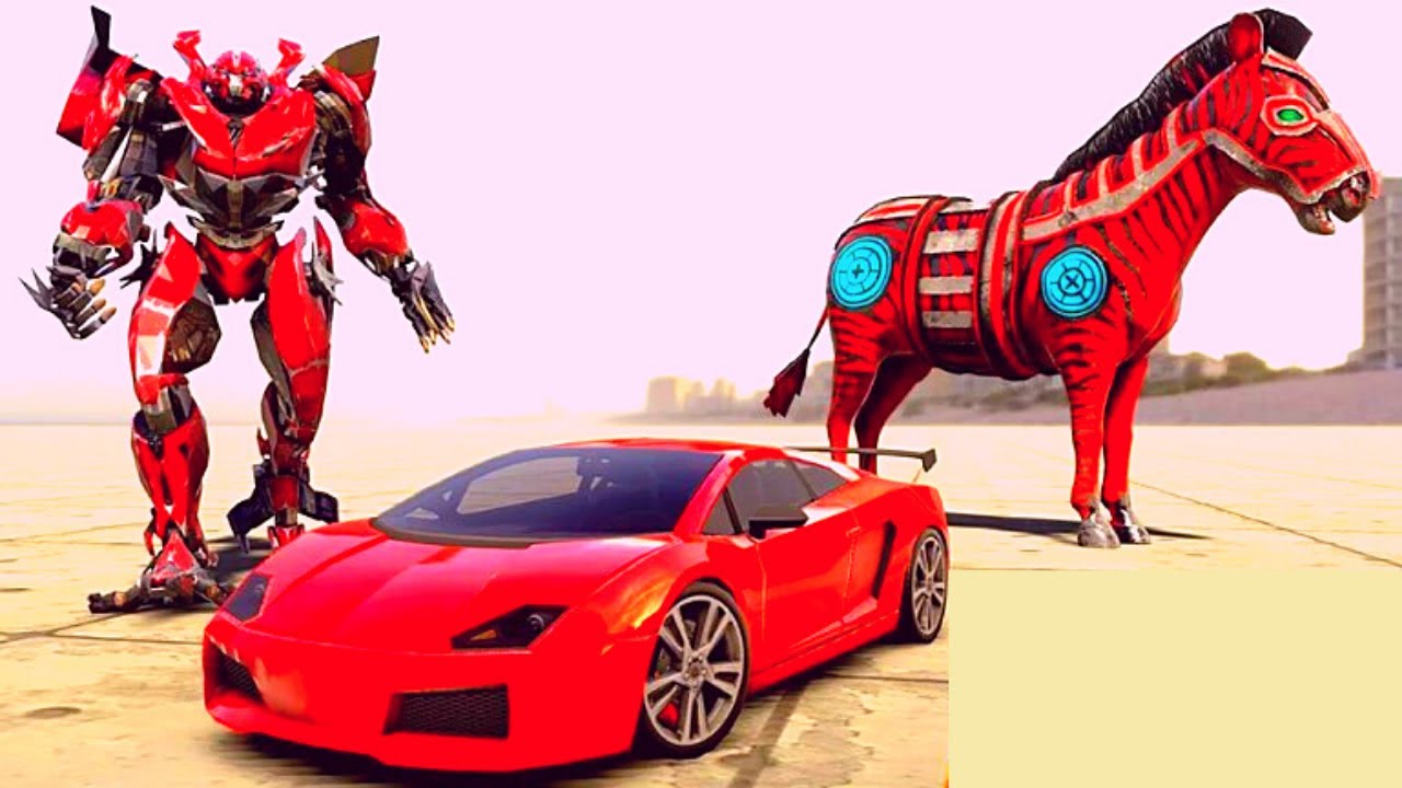 Zebra Robot Car Robot Transforming City Rescue Mission Android Gameplay ...