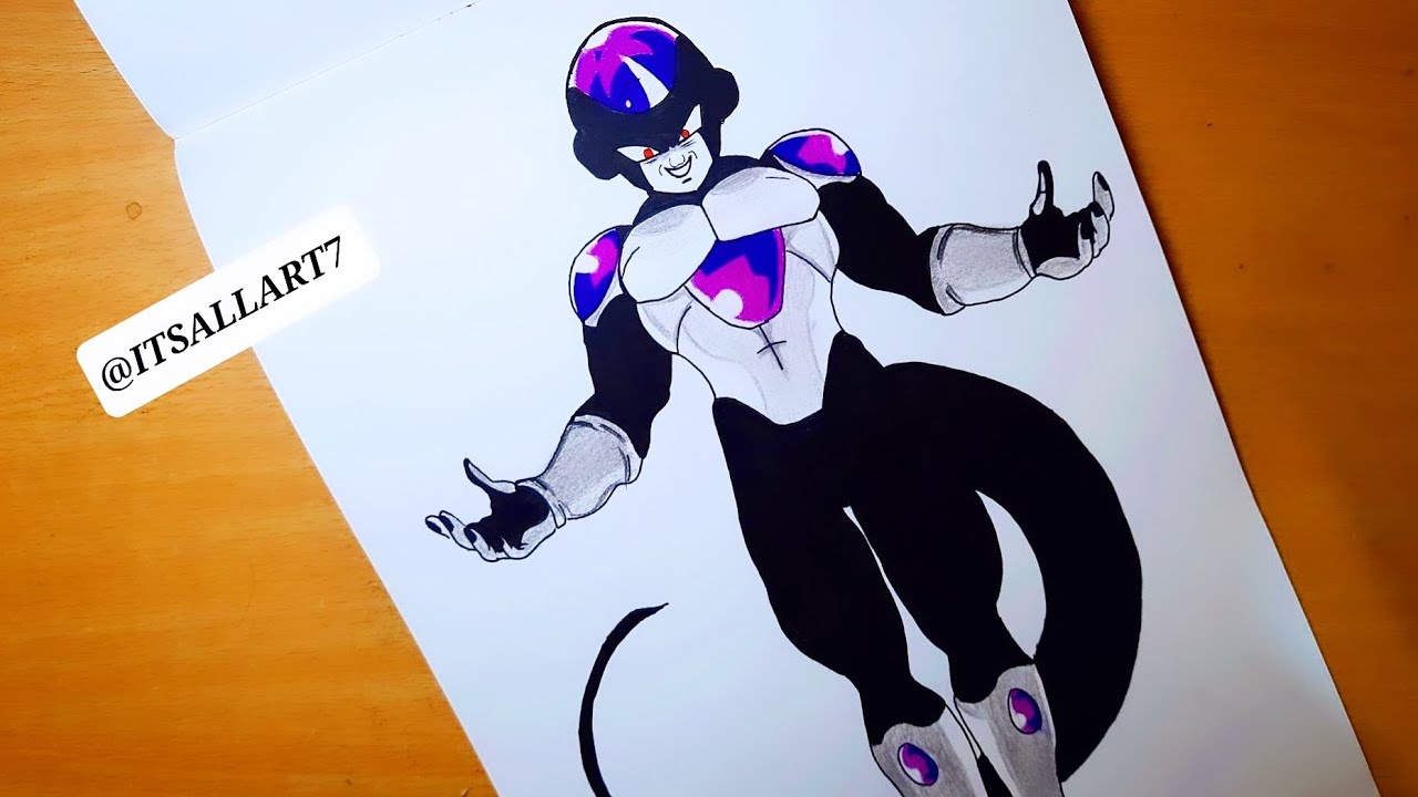 how to draw black frieza full body // how to draw black frieza full ...