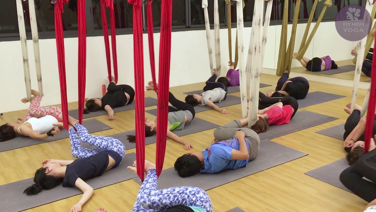 Fly High Yoga - AntiGravity® Restorative Yoga 空中療癒 - YouTube