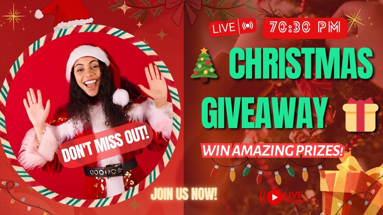 LIVE Christmas Giveaway! 🎁 Win Amazing Prizes Now! - YouTube