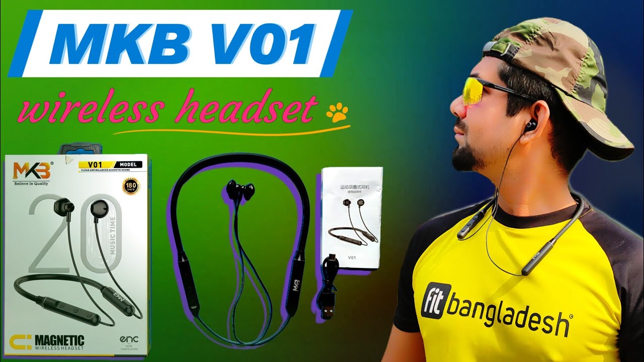 MKB V01 magnetic wireless headset unboxing review🔥BD price,Ustadji vlogs tv - YouTube