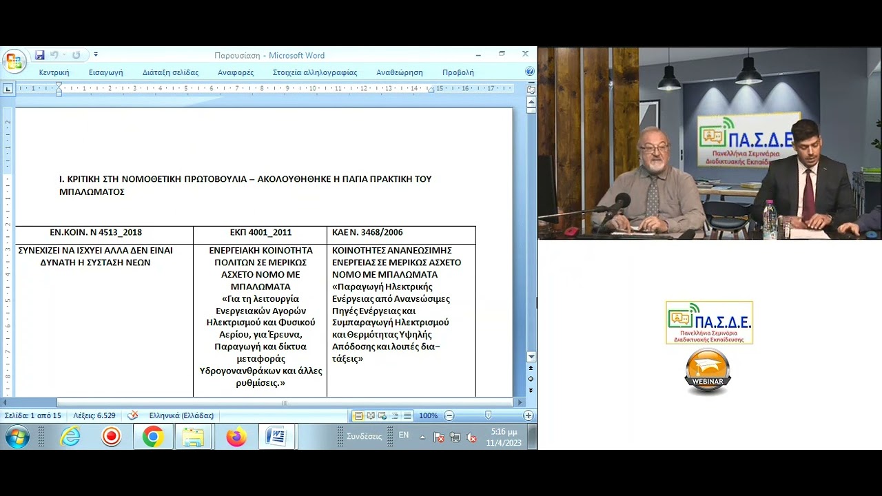 11-04-23 ΕΝΕΡΓΕΙΑΚΕΣ ΚΟΙΝΟΤΗΤΕΣ - ΑΣΤΙΚΟΙ ΣΥΝΕΤΑΙΡΙΣΜΟΙ - YouTube