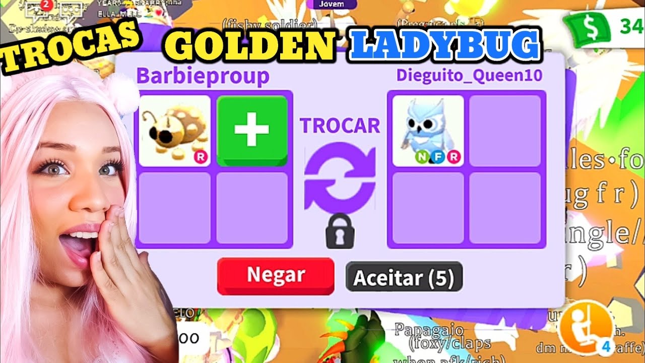 GOLDEN LADYBUG - O QUE TROCAM POR JOANINHA DE OURO NO ADOPT ME - YouTube