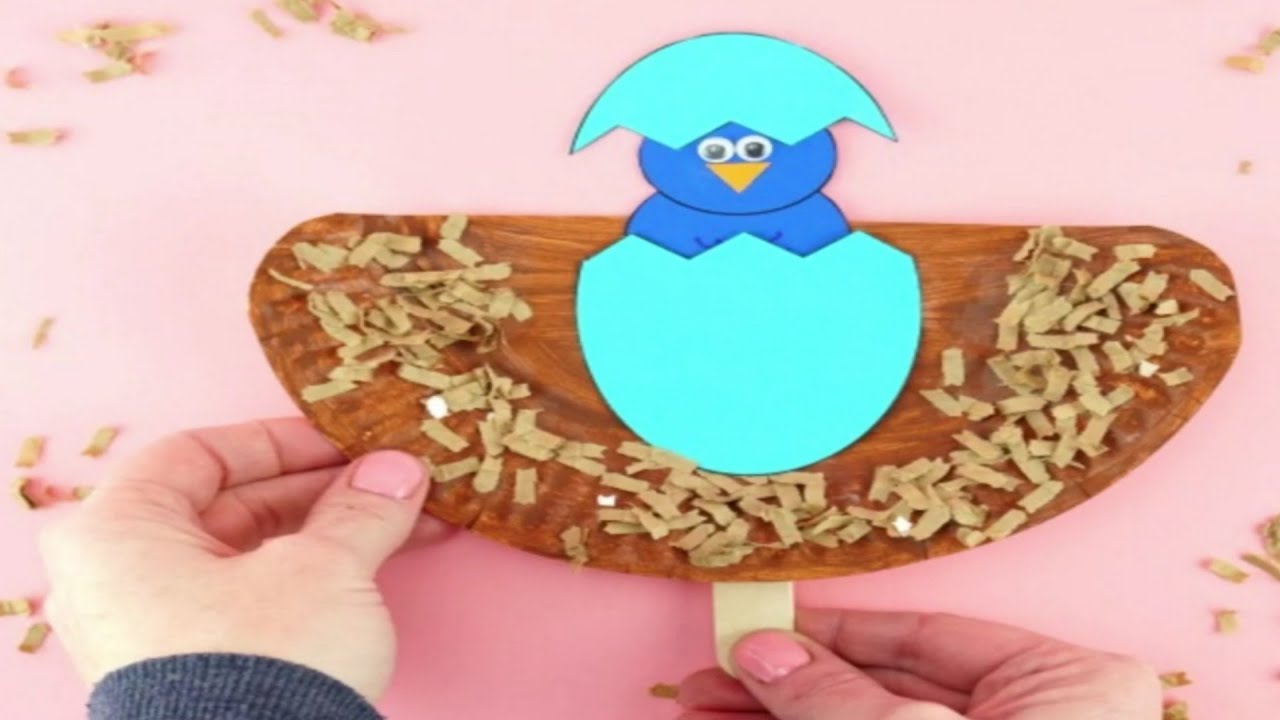 Hatching bird spring craft for kids - YouTube