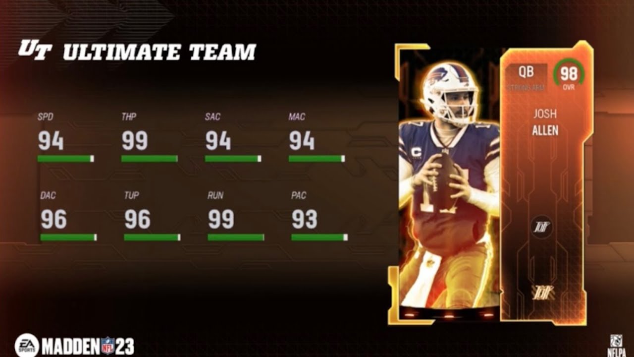 TOTY 99 OVR JOSH ALLEN IS A BEAST! MADDEN 23 ULTIMATE TEAM GAMEPLAY ...