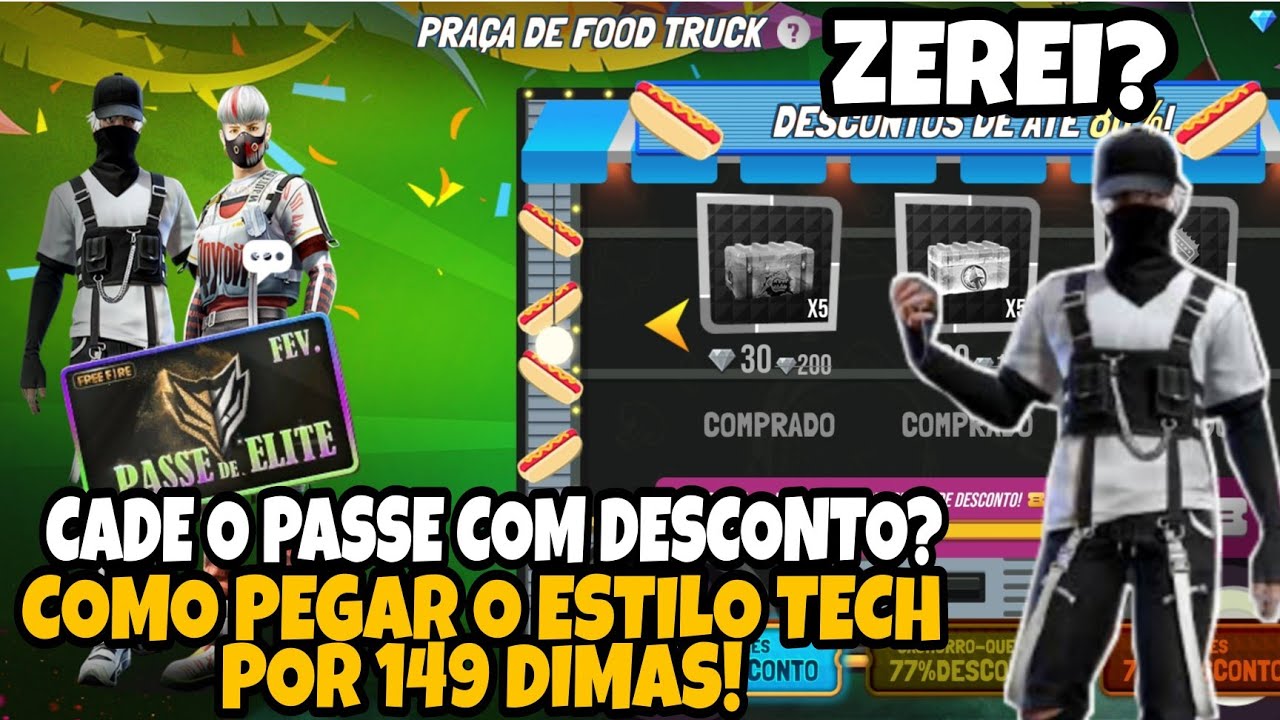 FOOD TRUCK FREE FIRE, COMO PEGAR ESTILO TECH POR 149 DIMAS, PASSE COM ...