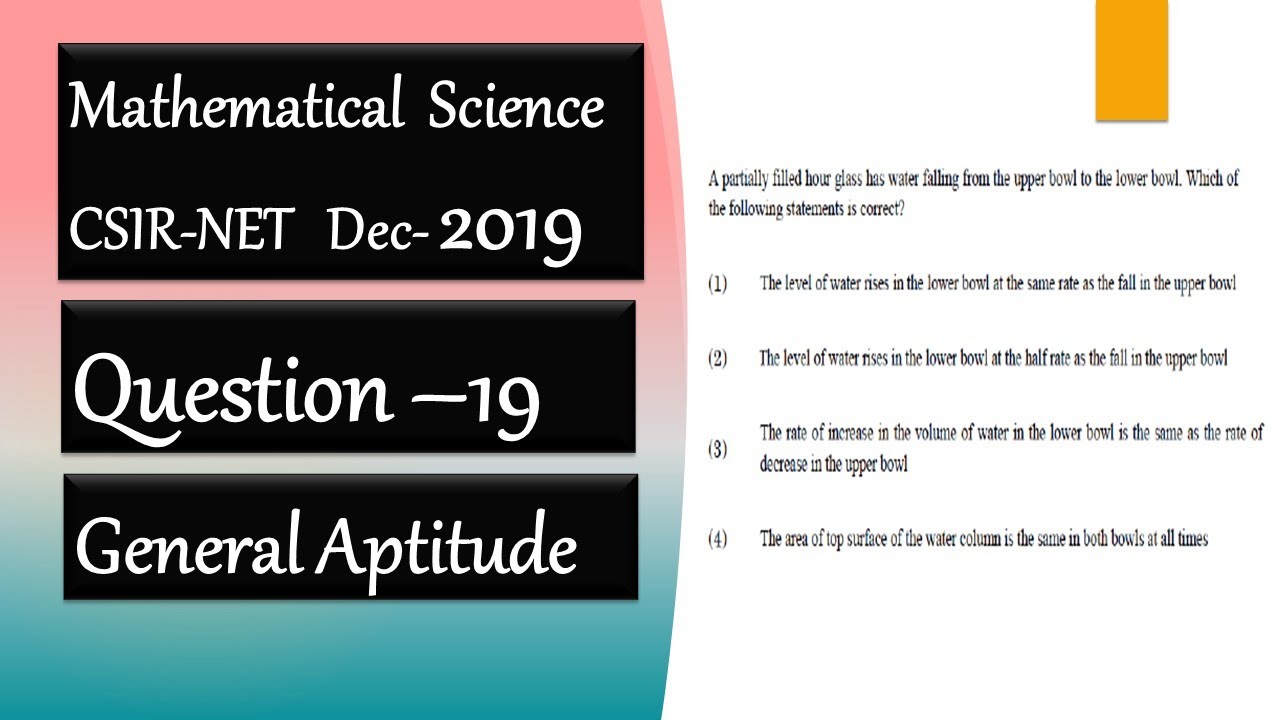 CSIR NET Mathematics Solution Dec 2019 | Question 19 | General Aptitude ...