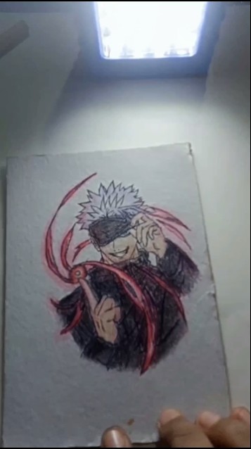 gojo satoro ️ red reversal attack drawing #artist #gojo #anime - YouTube