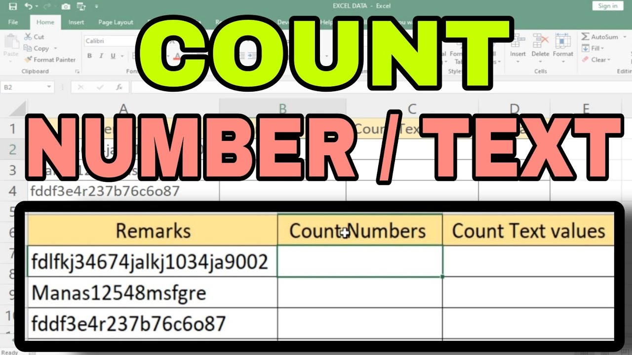 How To Count Number or Text in a Range in Excel - YouTube