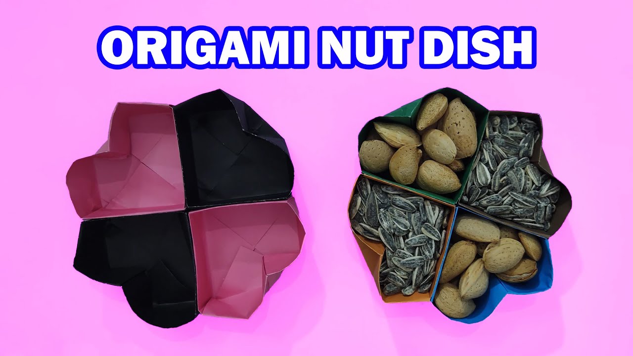 Origami Paper Nuts Dish | How to make a paper nuts dish - YouTube