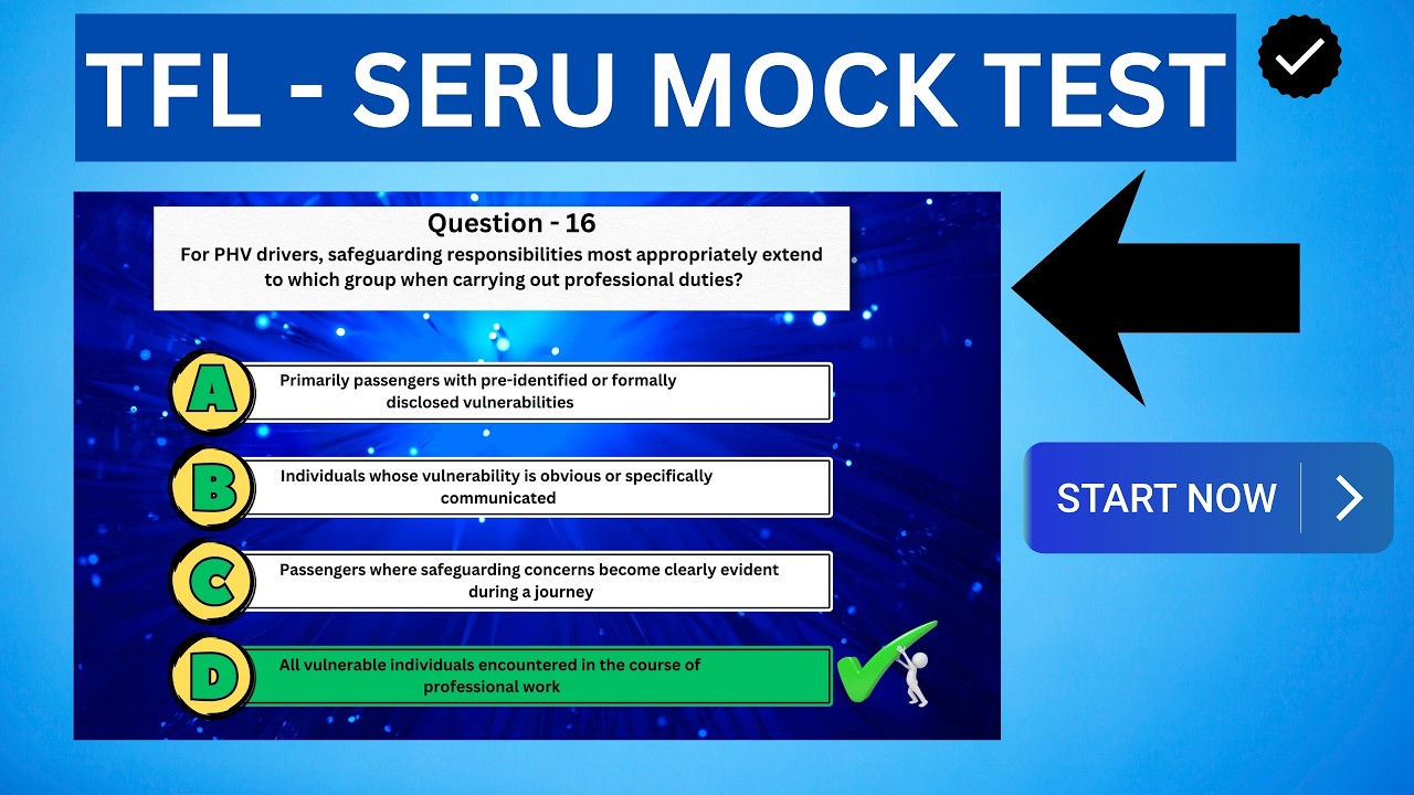TFL SERU Assessment Mock Test Training - TFL PHV Driver Handbook (Real ...