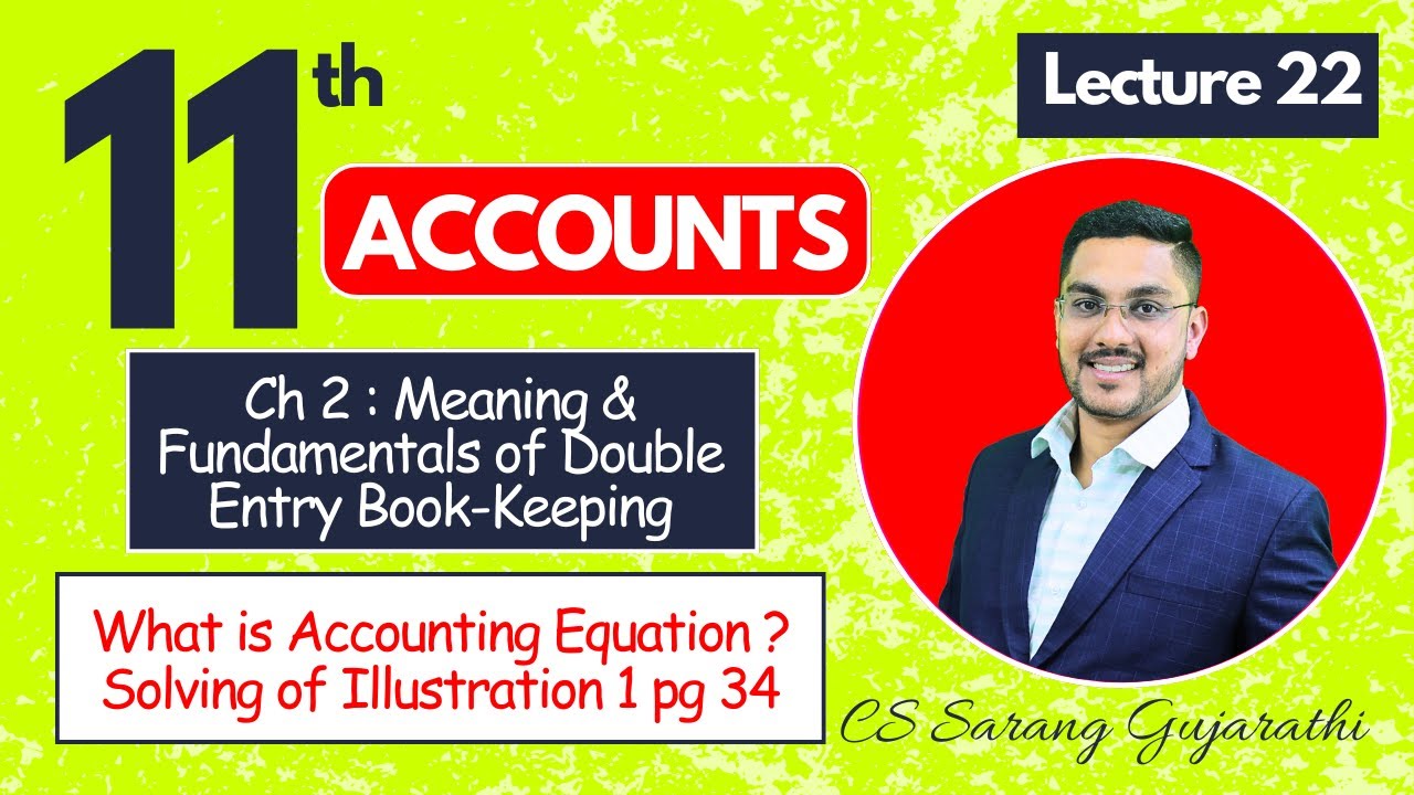 Class 11 | Chapter 2 | Accounting Equation Solving of Illustration 1 pg ...