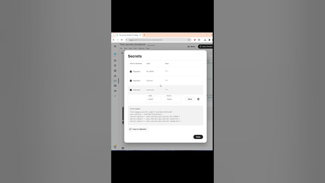 Kaggle secrets and Hugginface Hub autologin - YouTube