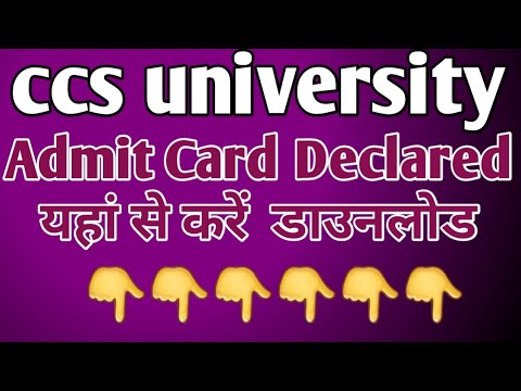 Ccs University Admit Card - YouTube