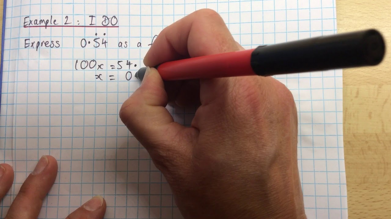 Converting Recurring Decimals To Fractions Example 2 YouTube Converting Recurring Decimals To Fractions Example 2 YouTube
