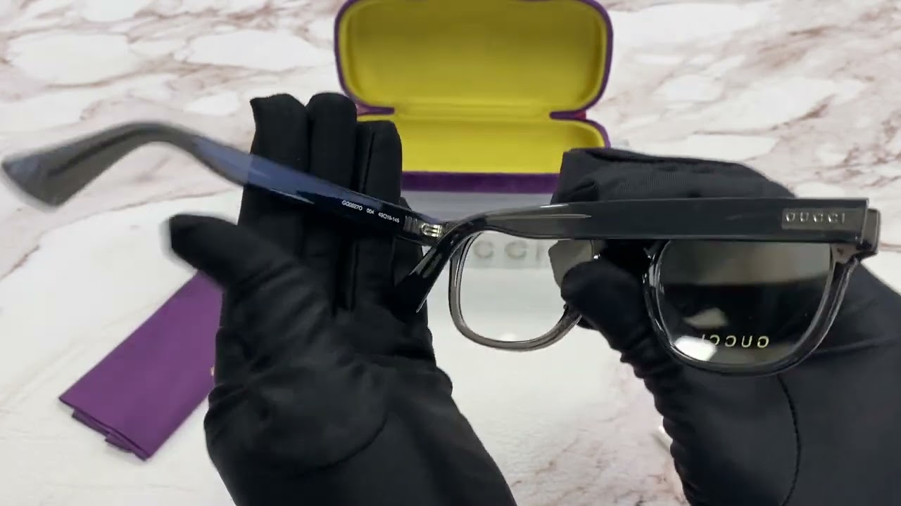 Gucci Eyeglasses Model-GG0927O Color-004 Grey-Sliver - YouTube