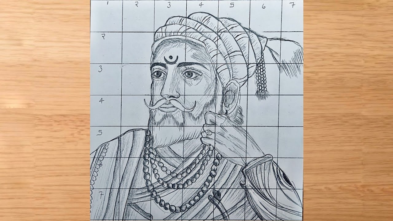 Chhatrapati Shivaji Maharaj outline Sketch || Easy Step by step Drawing ...