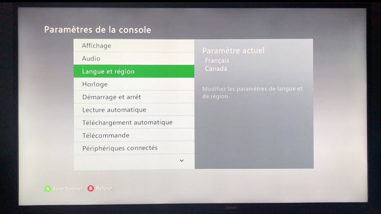 Comment changer la langue sur Xbox 360 - YouTube