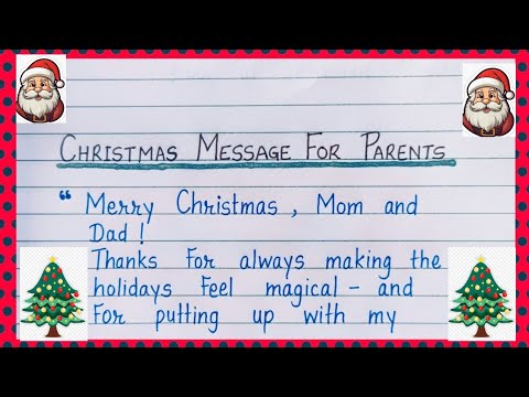 Christmas Message for Parents| Christmas Wishes writing| Christmas ...