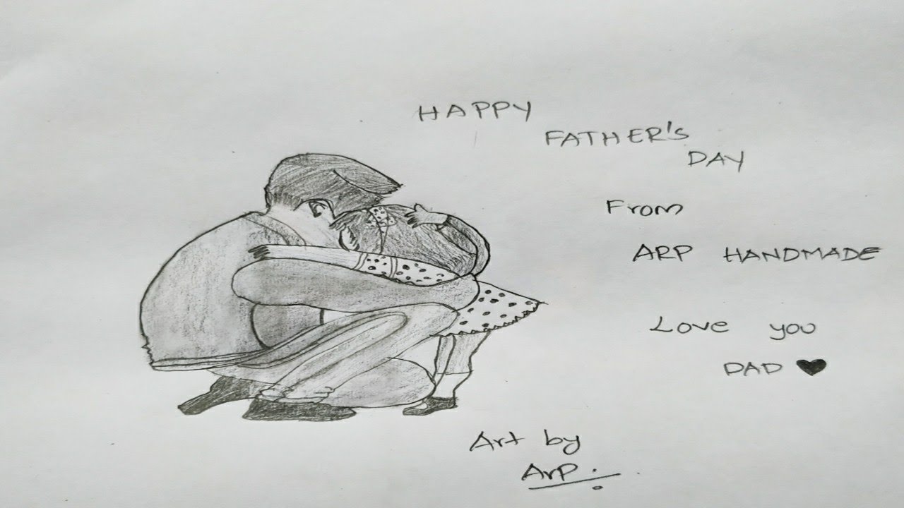 How to draw father and daughter love - YouTube