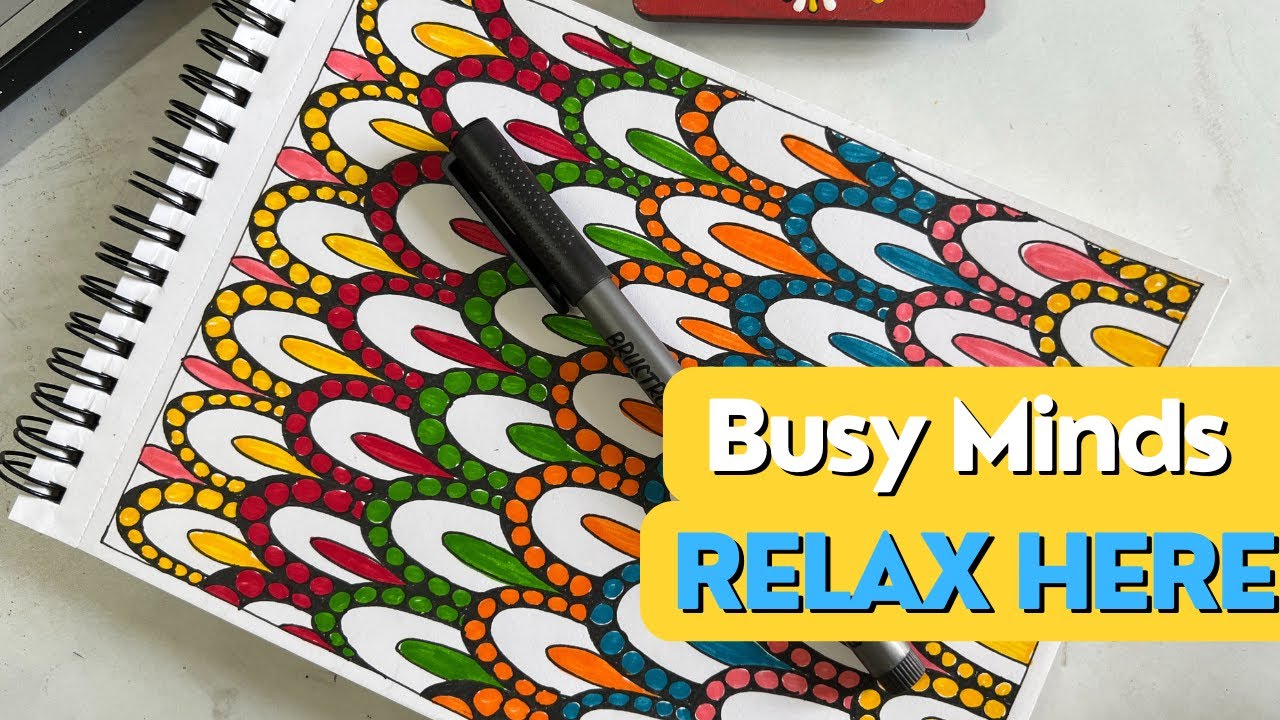 Relaxing Art for Busy Minds | Easy and Fun #arttherapy #doodleart - YouTube