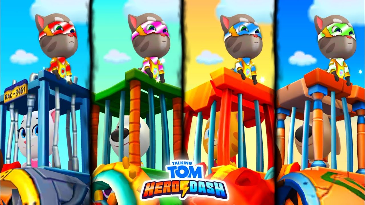 TALKING TOM HERO DASH // WHITE MIX COLOUR SUIT SUPER HERO TOM ~ FIGHTS ...