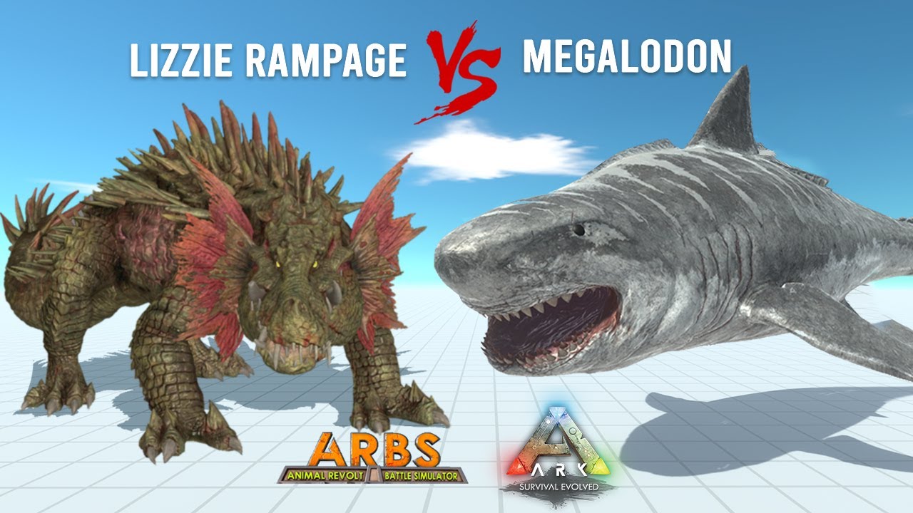 LIZZIE RAMPAGE vs MEGALODON (Remastered) - Animal Revolt Battle ...