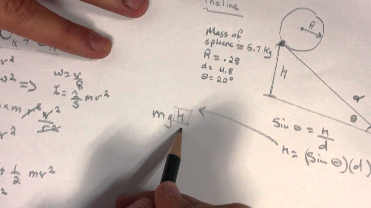 Sphere on incline "Smartphysics" solution - YouTube