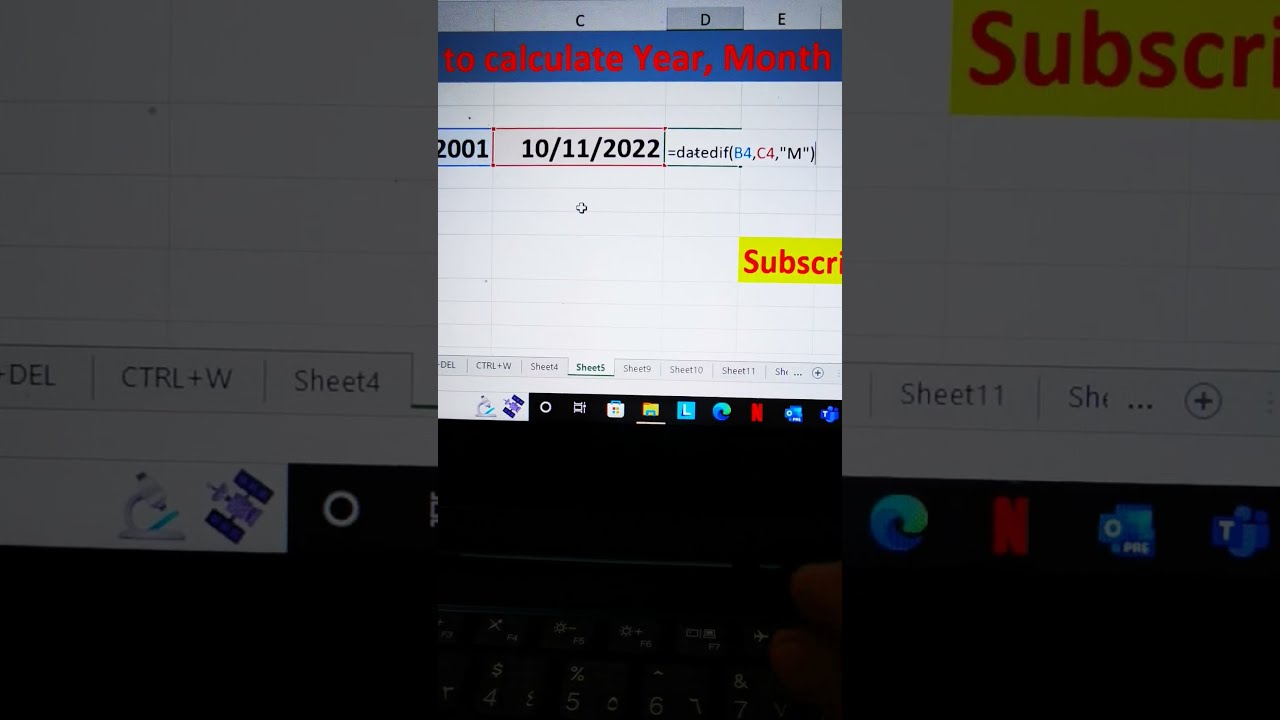 How To Calculate Months Between Two Dates In Excel youtubeshorts How To Calculate Months Between Two Dates In Excel youtubeshorts