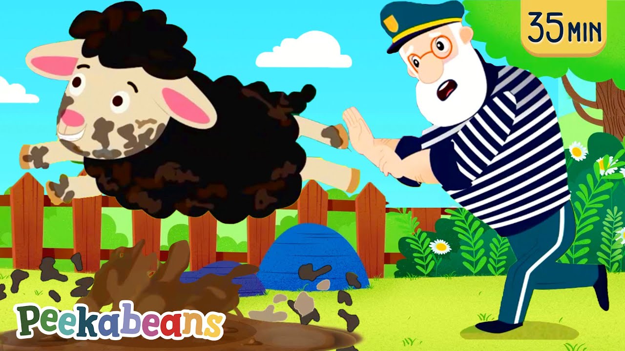 Baa Baa Black Sheep Song | Wheels On The Bus & More Peekabeans # ...