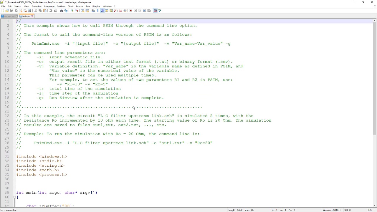 Como simular no PSIM via aplicação em C criada no Code::Blocks? - YouTube