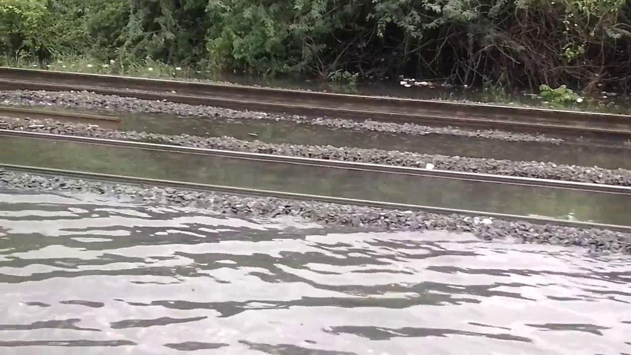Flood over Rail Tracks - YouTube