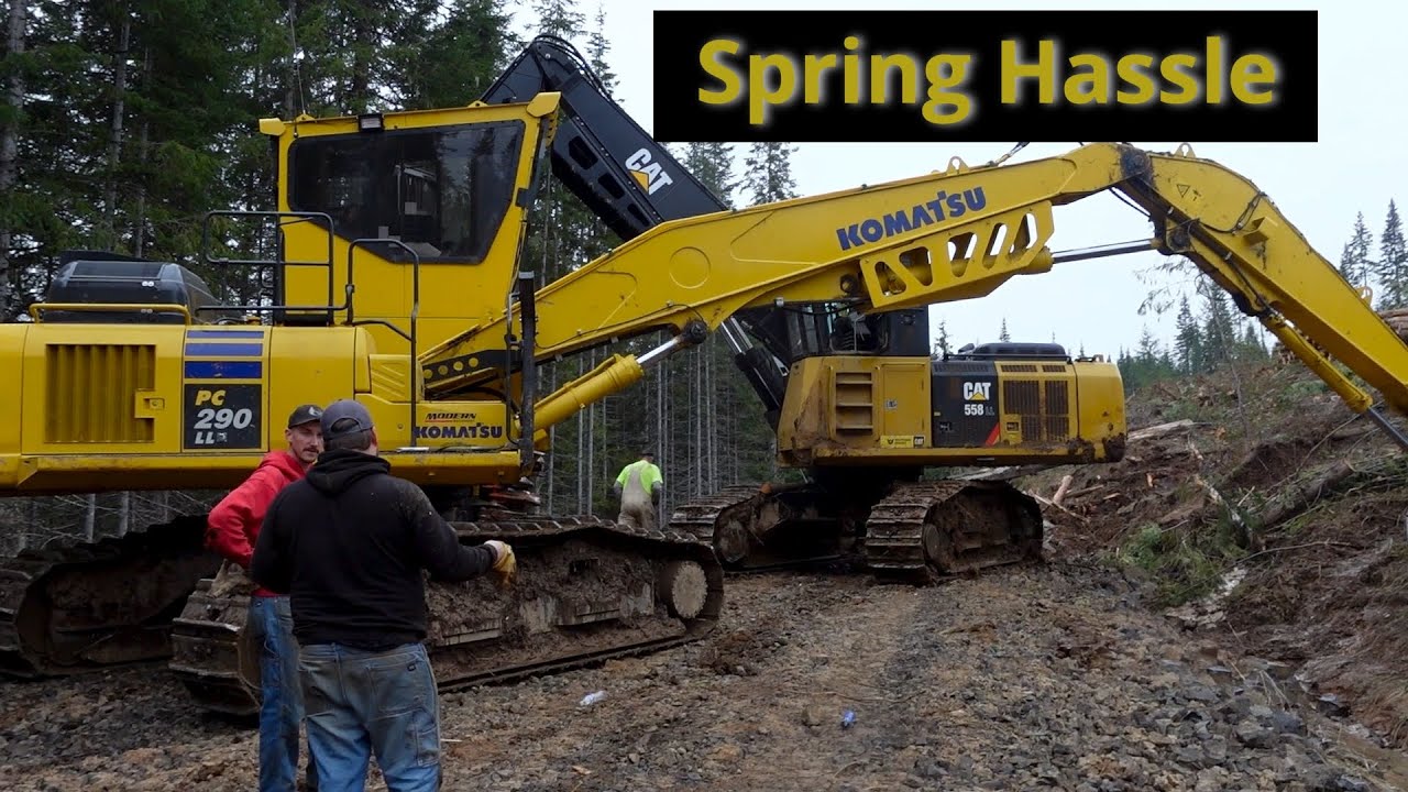 Gypo Logger Lowboy Spring Hauling - YouTube