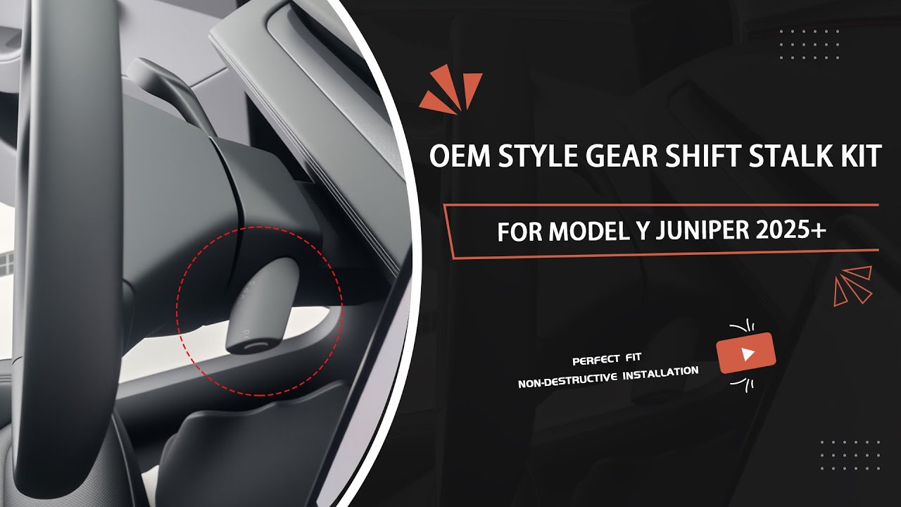 Teslaunch 2026 Model Y Juniper Gear Shift Stalk Lever Kit Launch - YouTube