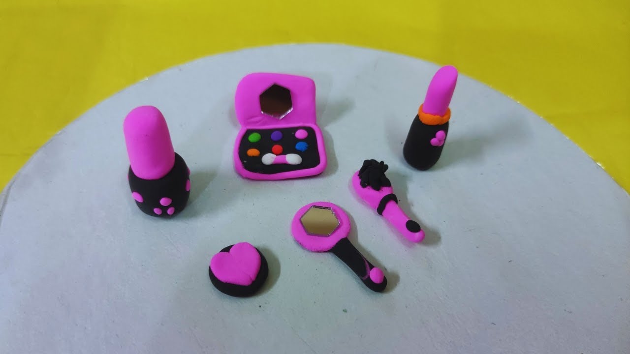 Beautiful Play Doh makeup set | DIY miniature makeup set #diy #art ...