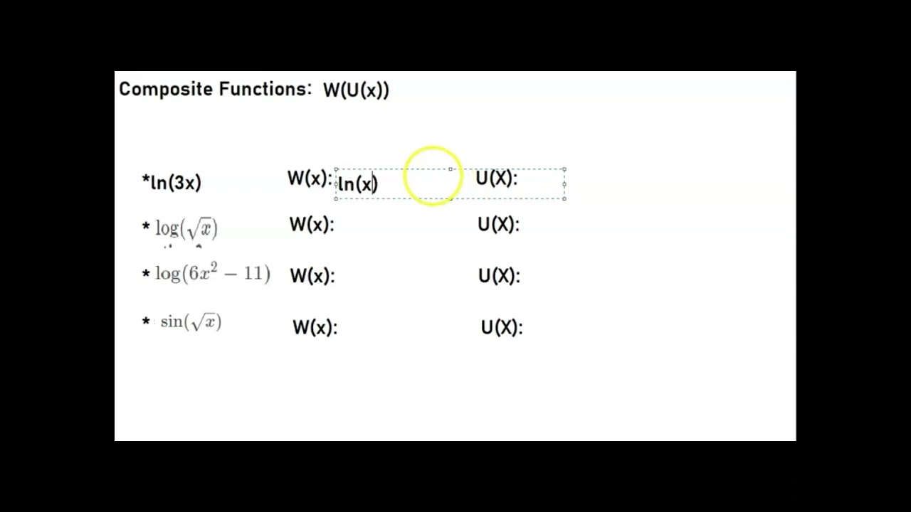 Chain Rule Composite Functions YouTube Chain Rule Composite Functions YouTube