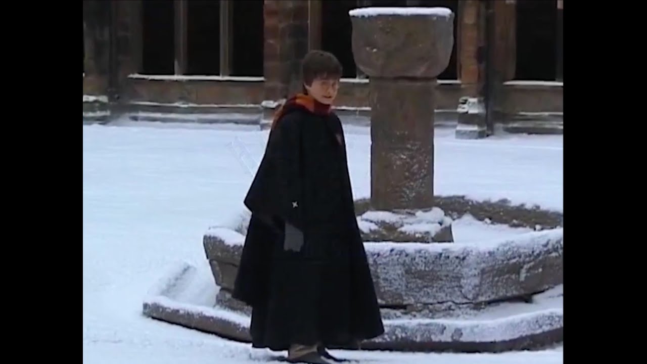 Harry and Hedwig in the snow | BEHIND THE SCENES | Harry Potter and the ...