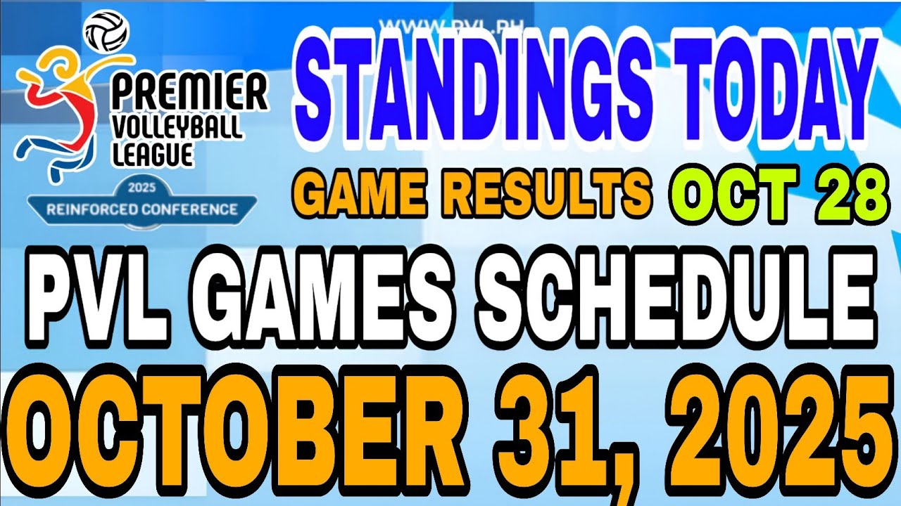 🔴PVL STANDINGS TODAY OCTOBER 28, 2025 | SCHEDULE OCT 31, 2025 | PVL ...