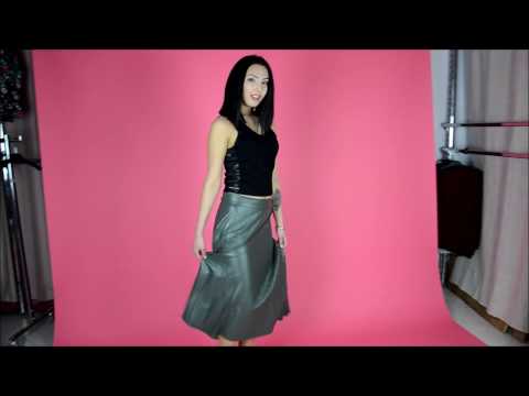 Pliseli Deri Görünümlü Etek