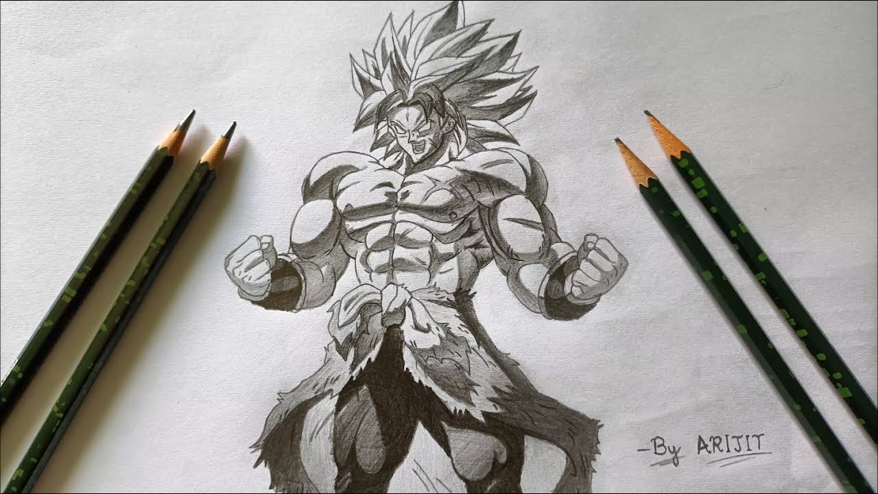 How To Draw Broly From Dragon Ball Super - Step by Step Pencil Sketch ...
