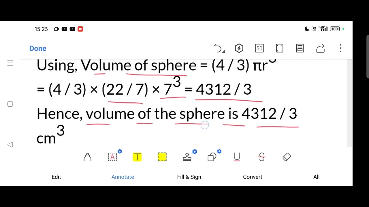 PT-4(2024-25)/OAV Class-9/CBSE Class-9/NCERT Math/Volume Of A Sphere/Exercise-11.4/Ques.1 ...