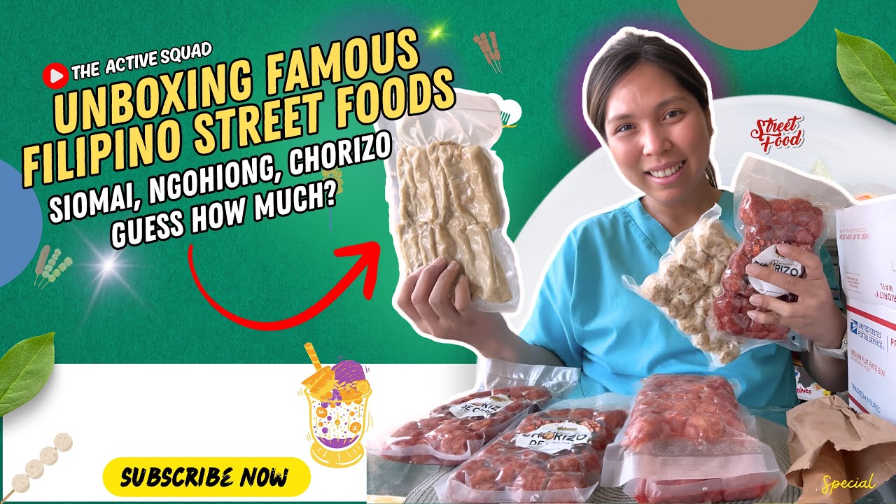 Unboxing famous Filipino Street Foods | Siomai, Ngohiong, Chorizo - YouTube
