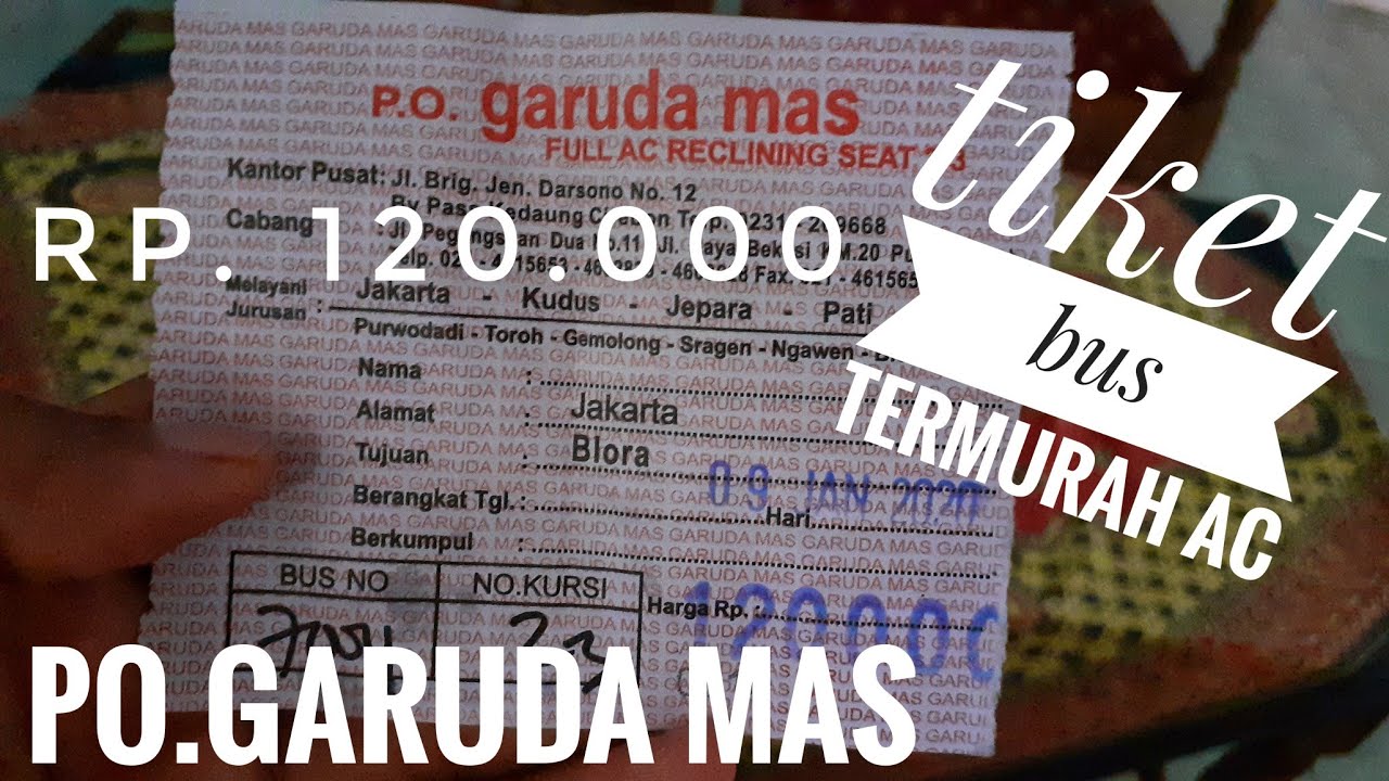 Trip jakarta ke semarang dengan PO. Garuda mas Rp.120.000 - YouTube