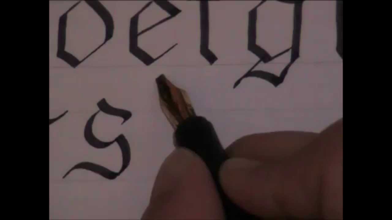 how to write in calligraphy - gothic calligraphy for beginners - YouTube