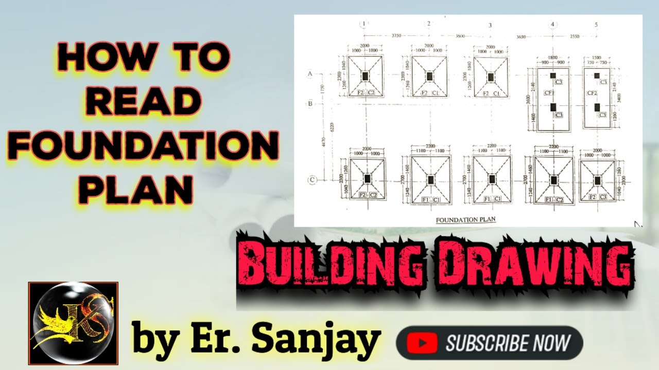 How to read Foundation Plan of Building Drawing by Er. Sanjay # ...